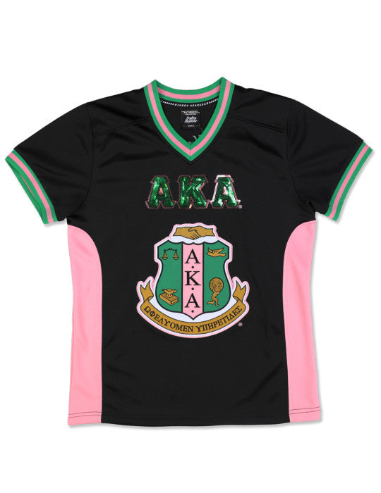 Alpha Kappa Alpha Sequin Football Jersey Black – Pretty Pleze