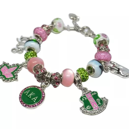 Alpha Kappa Alpha AKA Floral Charm Bracelet – Pretty Pleze